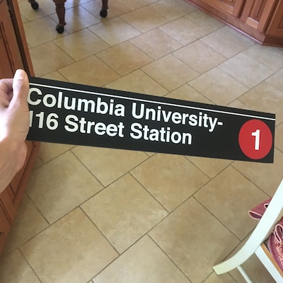 Columbia University 116 Street Station New York City Subway Sign Wood ...