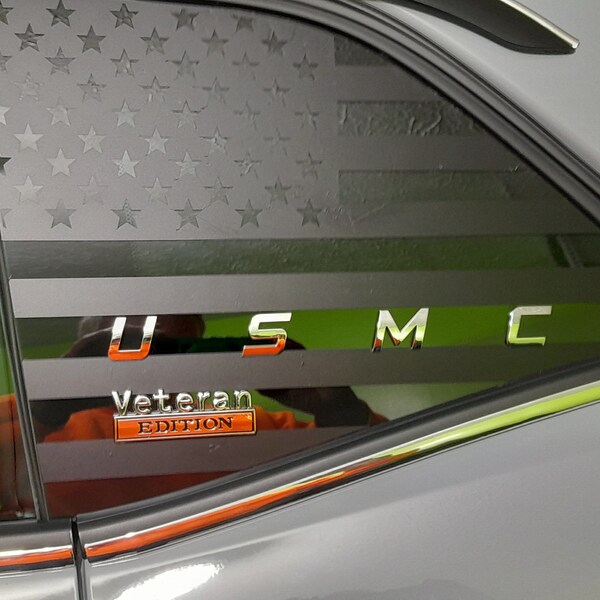 Challenger American Flag Rear Quarter Window Accent Decal (2008-2023 ...