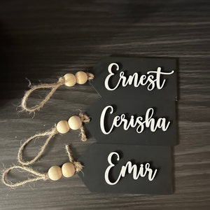 Guest Tags / Wooden 3d Hand Painted Tags / Bathroom Guest Tags / Guest ...