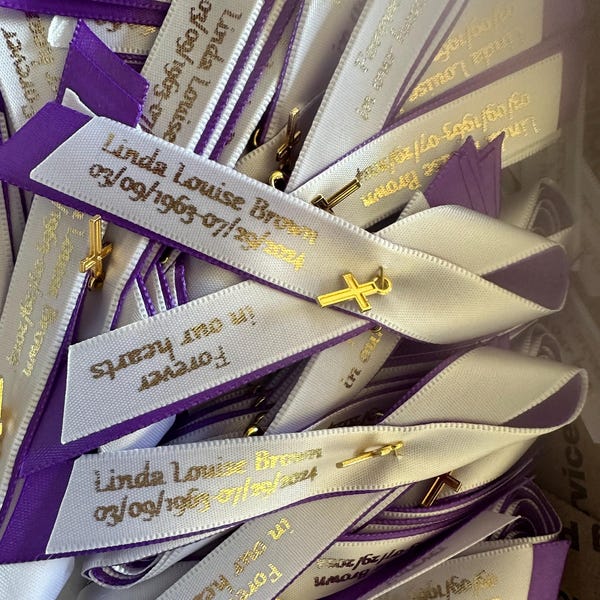 Custom Memorial Ribbons Pinned and Ready to Wear , Lapel Ribbons ...