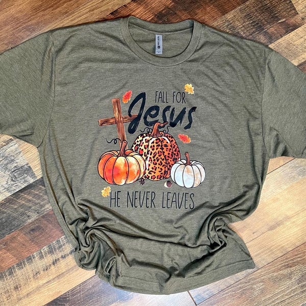 Fall for Jesus DTF Transfer: Autumn Christian Apparel - Etsy