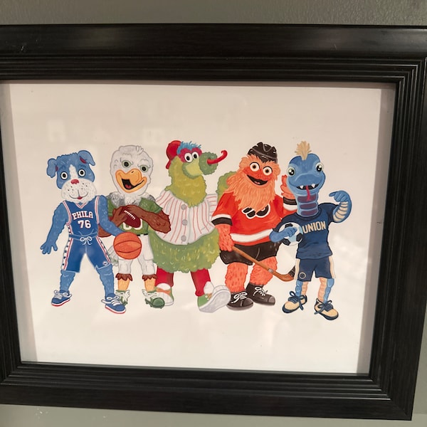 Five Philly Mascots Print (phanatic, Gritty, Swoop, Franklin, Phang) - Etsy
