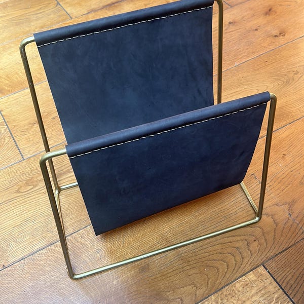 Leather Magazine Rack - Etsy