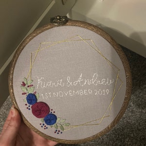 Custom Wedding Anniversary Embroidery Hoop Anniversary Gift | Etsy