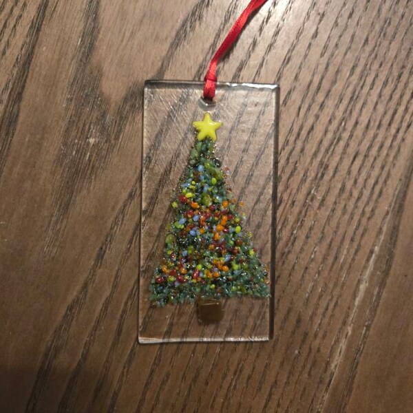 Light Bulb Ornament, Fused Glass, Handmade, Unique, Handcrafted, Glass ...