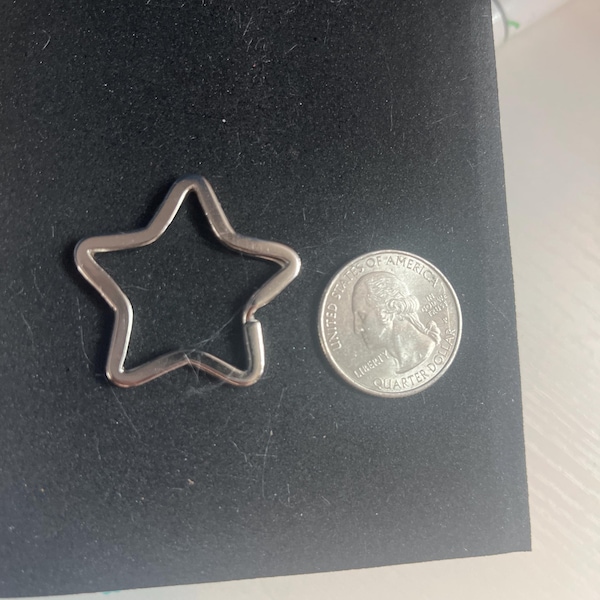 Add-on Star Key Ring, Keychain Add On, Silver Star Keychain Ring ...