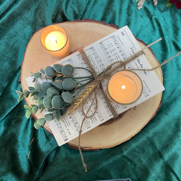 Vintage Hymn Book Stack: Rustic Bookshelf Decor, Hymn on Top Page of ...