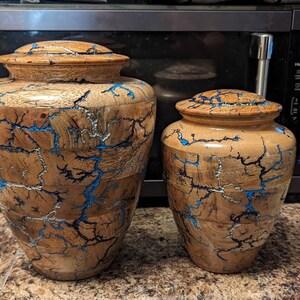 True Hand Carved Turn Wood Urn for Human Ashes Handmade Wooden ...