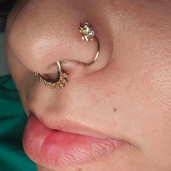 14K Solid Gold Hinged Clicker Hoop Huggie Hoop/cartilage Earring/conch ...