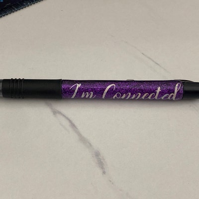 Resin Ballpoint Glitter Pen With Name Customization Customizable ...