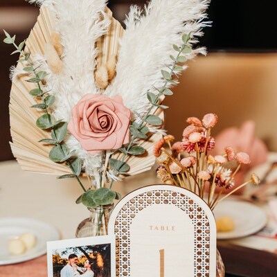 Rattan Table Numbers Boho Arch Table Numbers Wedding Table Number Sign ...