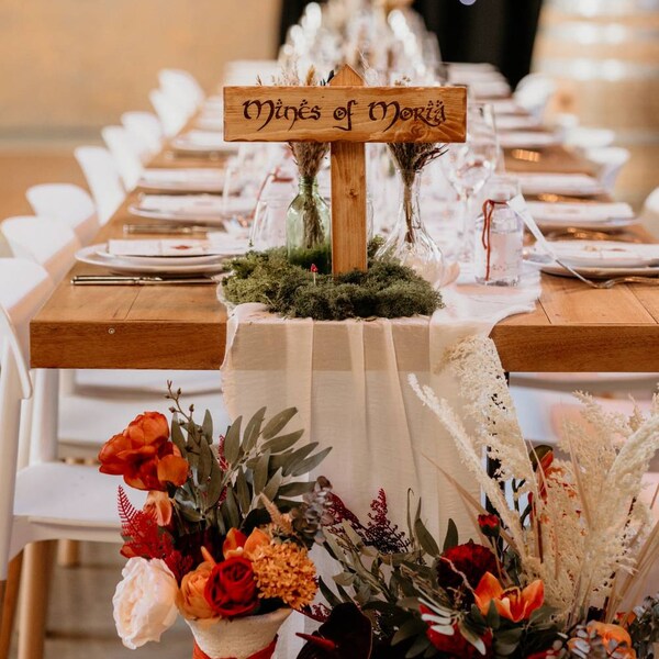 Personalised Rustic Wood Table Signs Wedding Decor Package Location ...