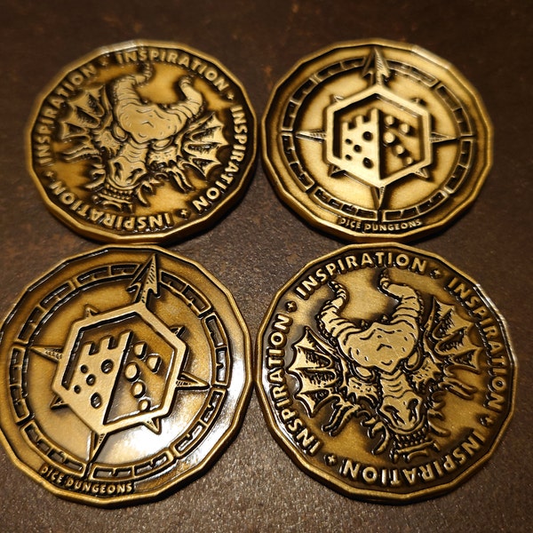 Inspiration Coin Tokens (antique Gold) for D&D, Dungeons and Dragons ...