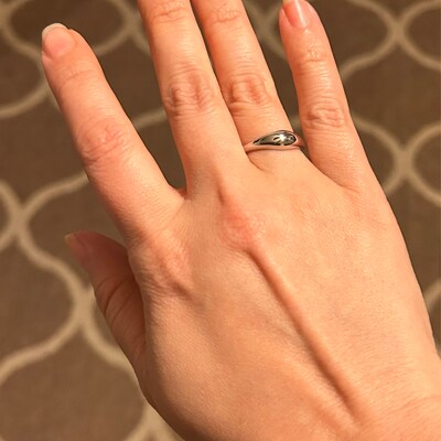 Curve Dome Ring Dainty Gold Vermeil Ring, Rose Gold Vermeil, Bump Ring ...