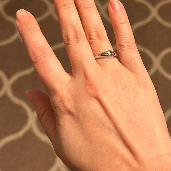 Curve Dome Ring - Dainty Gold Vermeil Ring, Rose Gold Vermeil, Bump ...