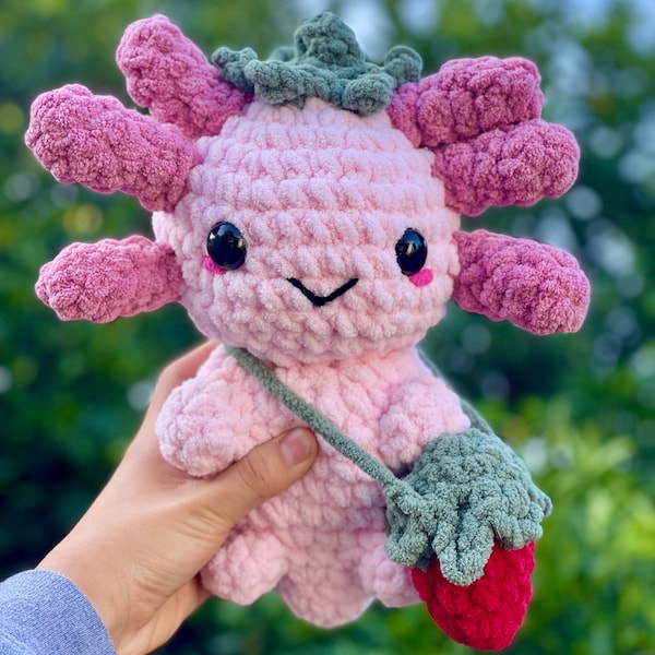 Crochet Pattern - Strawberry Axolotl, Amigurumi Axolotl, Chubby Axolotl ...