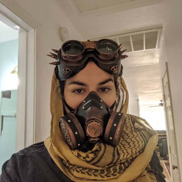 Black Silver Gas Mask, Respirator, Halloween Costume Mask, Goggles ...