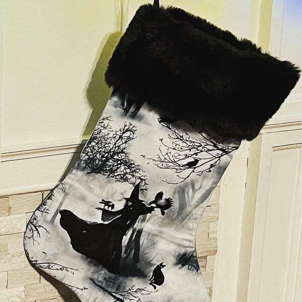 Witch Christmas Stocking, Wicca, Moon Goddess, Witchcraft Occult ...