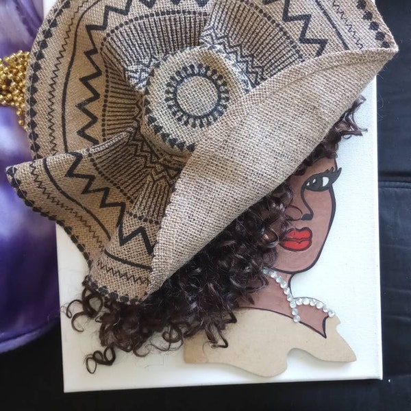 Diva Puff Wreath Rail, Afro Wreath, Wood Blank, Door Hanger Sign, Black ...