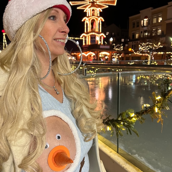 Sexy Ugly Christmas Sweater It Is Not A Plastic Boob Cut Out See Details Boob Breast