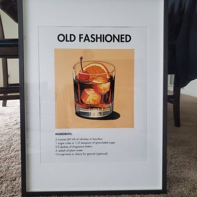 Set of 6 Cocktail Prints, Bar Cart Prints, Classic Cocktail Wall Art ...