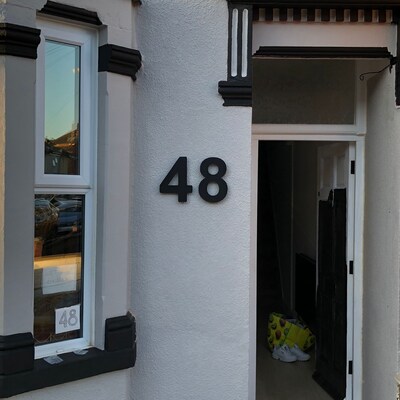 Large, Modern Acrylic House Number, 5mm Thick, Numbers, Floating Digits ...