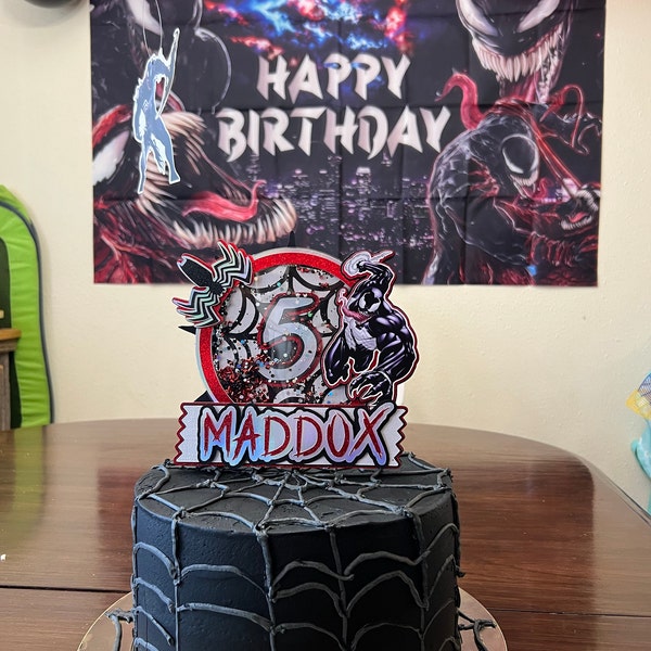 Personalized Venom and Spiderman Cake Topper | Venom and Spiderman Cake ...