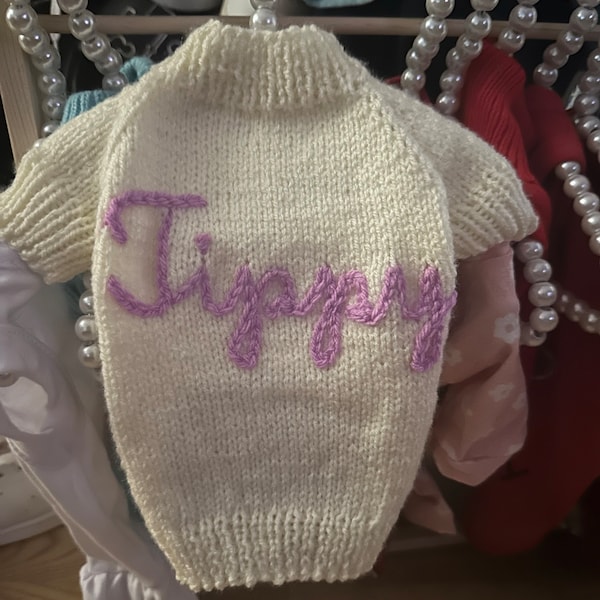 Personalized Dog Sweater With Embroidered Dog Name - Etsy