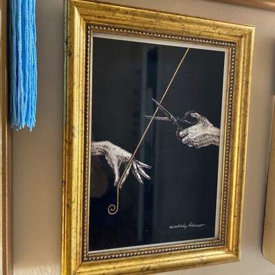 Thread of Life Ancient Greek Mythology Art Print, Hand Embellished Gold ...