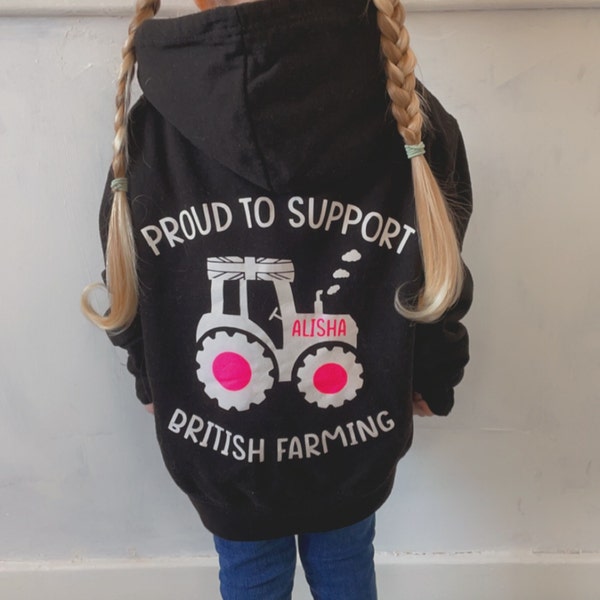 Personalised Kids Tractor 'trainee Little Farmer' Hoodie Jumper - Etsy UK