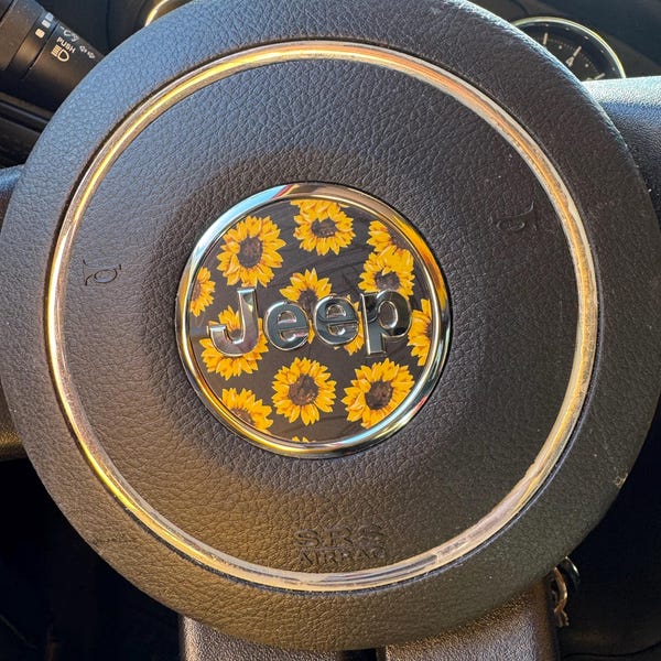Sunflower Steering Wheel Circle Jeep Sticker Decal, Wrangler JK, JL ...