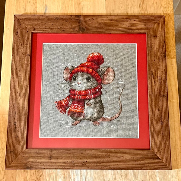 Mouse in a Beanie and Scarf Cross Stitch Pattern PDF, Christmas Mouse ...