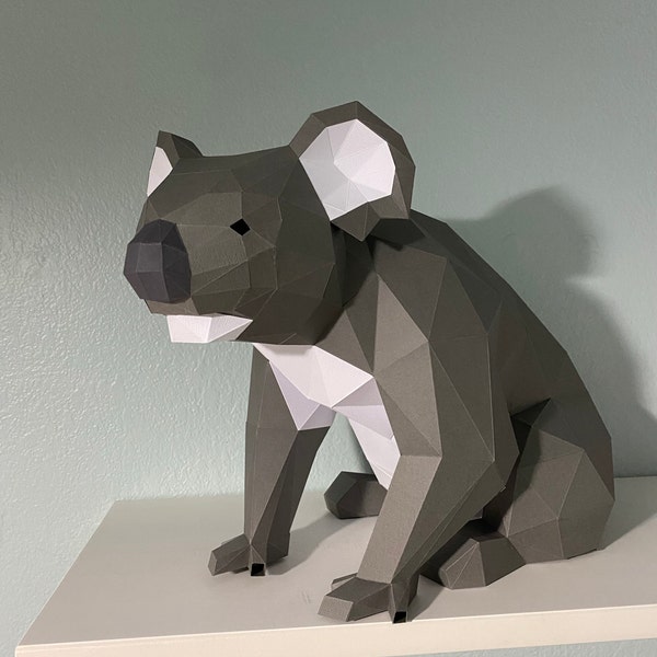 Koala Paper Craft, Digital Template, Origami, PDF Download DIY, Low ...