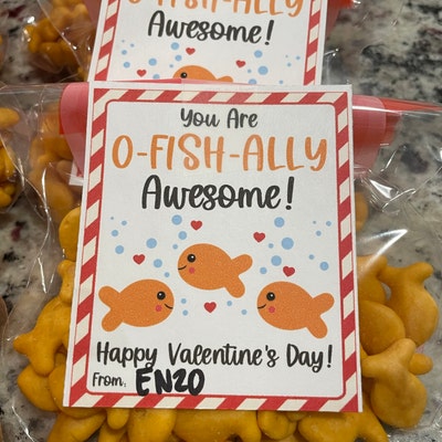 PRINTABLE You Are O-FISH-ALLY Awesome Happy Valentine's Day Goldfish ...