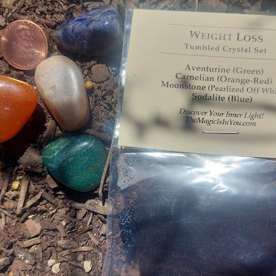 WEIGHT LOSS SUPPORT Tumbled Crystal Healing Set 4 Gemstones With ...