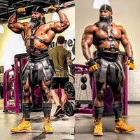 Men's Genuine Leather Biker Vest Chained Bar Vest Steampunk Vest Goth ...