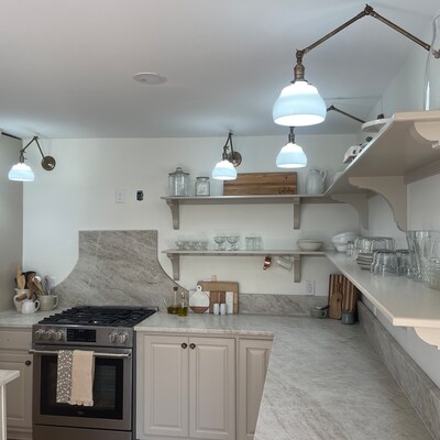 Wall Sconce With White Glass 8 White Gourd Shade and Adjustable Arm - Etsy