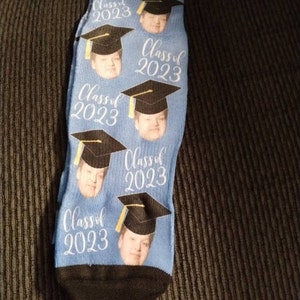 Custom Graduation Socks, Custom Face Socks, Graduation Gift for Him ...