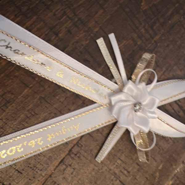 3/8" Gold Edged Printed Favor Ribbons: Custom Personalized Party ...