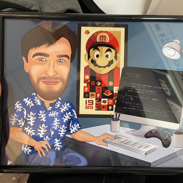 Game Developer Gift - Caricature From Photo, Game Designer, Game ...