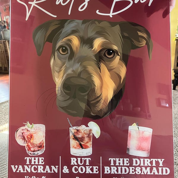 Dog Signature Drink Sign, Dog Bar Acrylic Sign, Open Bar Wedding Sign ...
