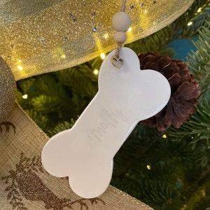 Personalized Bone Ornament // Dog Lover Gift // Dog Bone // Custom ...
