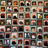 Many Cats Square ENGLISH Crochet Pattern PDF Granny Square Afghan Block ...