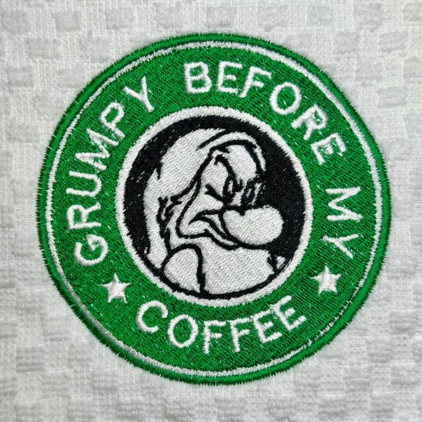 Grumpy Starbucks Inspired Machine Embroidery Design. - Etsy