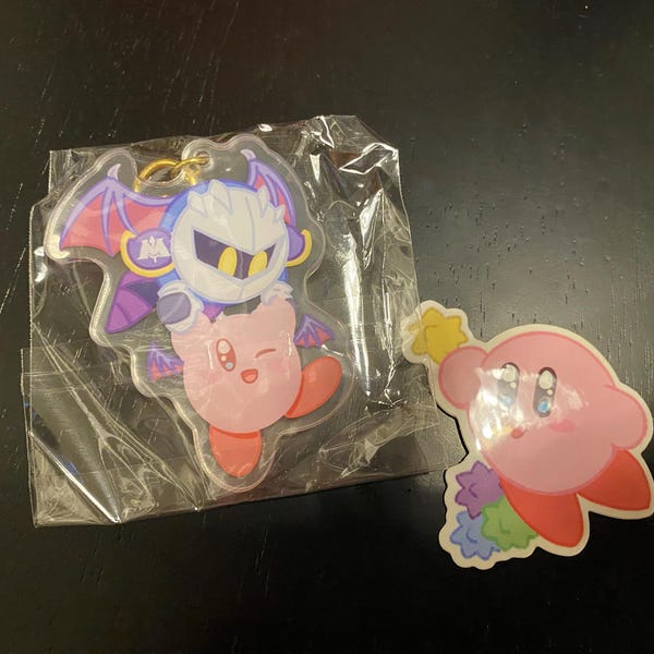 Kirby & Meta Knight Charm | 2.5" Double Sided Acrylic Charm - Etsy