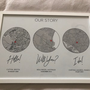 Where We First Met Map First Date Map Gift for Boyfriend | Etsy