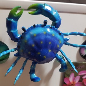 Navy Cast Iton Blue Crab Decorative Keeper Box With Hinged Secret Lid ...