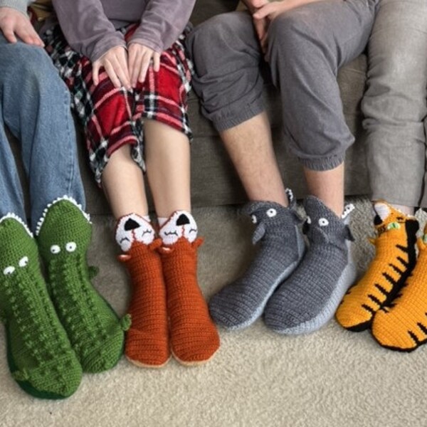 Animal Home Slippers as Fun Kids Gifts, Socks Eating Your Feet as ...