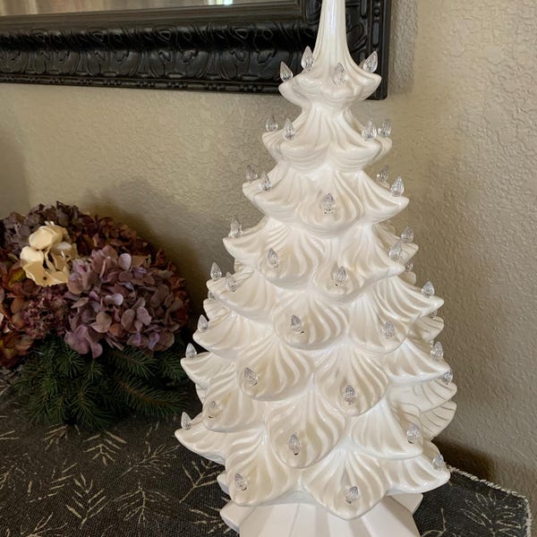 22 Inch White Ceramic Christmas Tree - Etsy