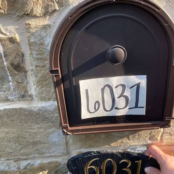SLATE House Numbers ( Carved Stone ) Marker / Home Address Sign Plaque ...